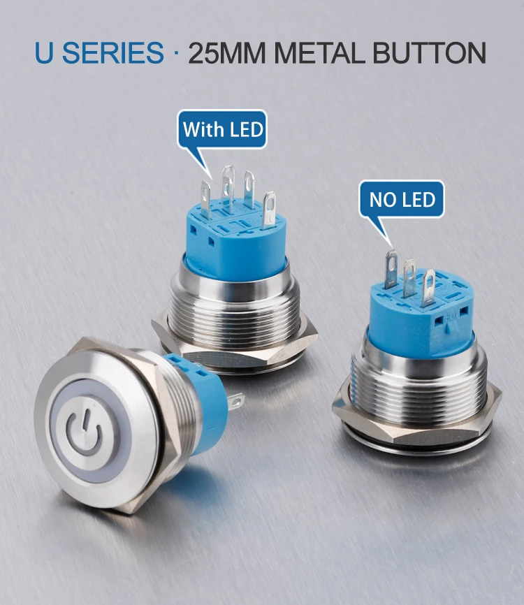 ABILKEEN 4 Pin Terminals Push Button Switch IP65 2A Waterproof Flat ...