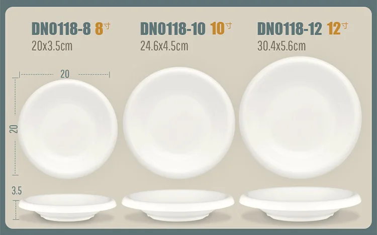 White Black Dishwasher Safe Heavy Duty Round Plates 9 Inch Melamine ...