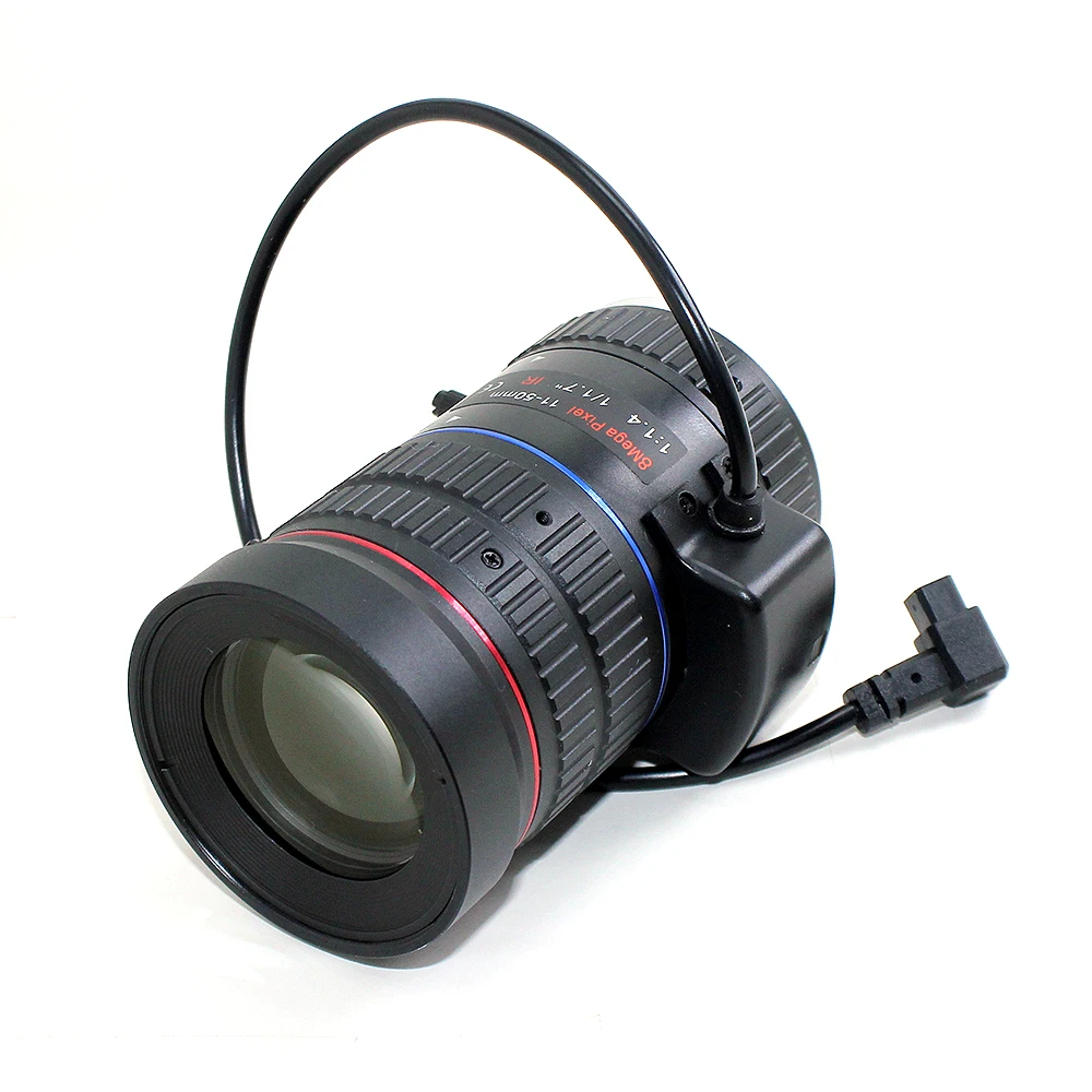 11mm -50mm Motorized Zoom 8MP Auto Iris Lens for Machine Vision