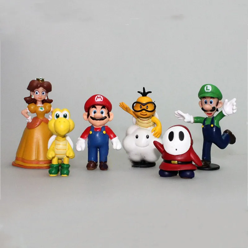 2024 Wholesale Game Mario Bros Color Box Packing Mario Toy Mini Figures ...