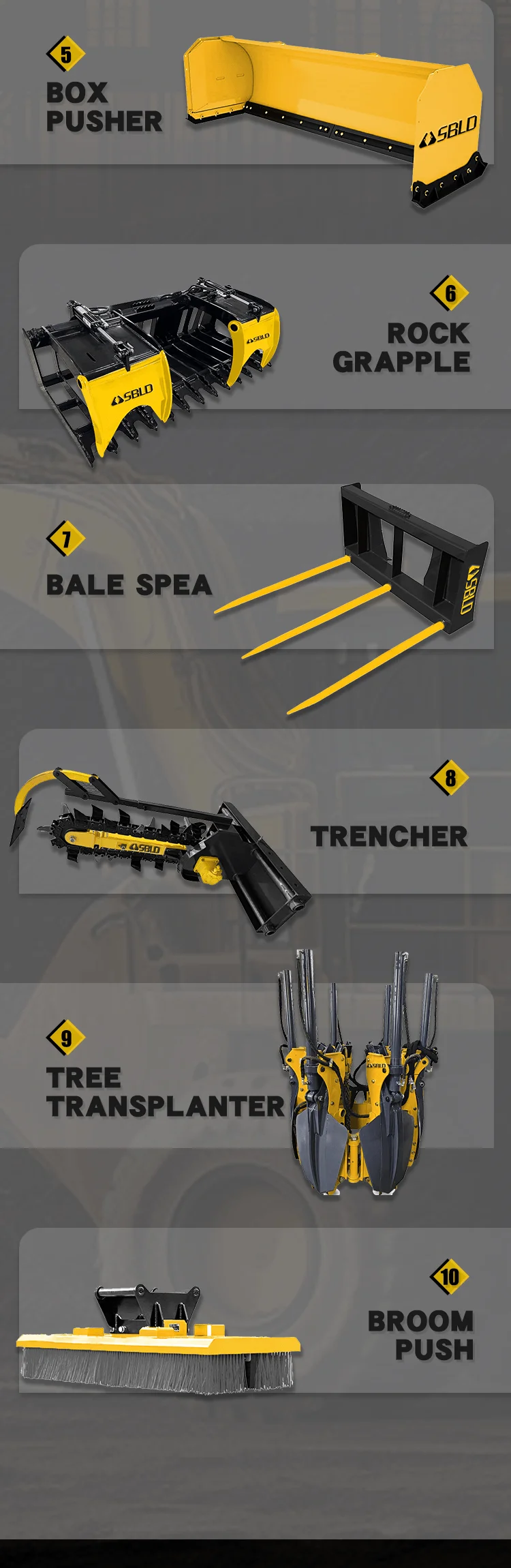 High Quality Skid Steer Box Broom Sweeper With Side Brush Floor Sweeper ...