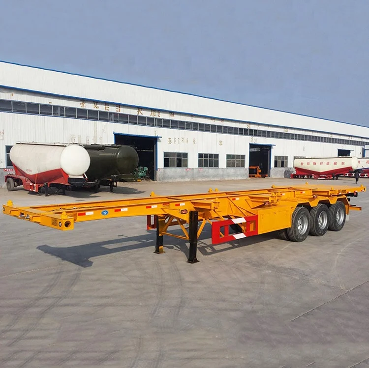 3 Axles 20ft 40ft Shipping Container Trailer Interlink Skeleton Container Chassis Truck Trailer ...