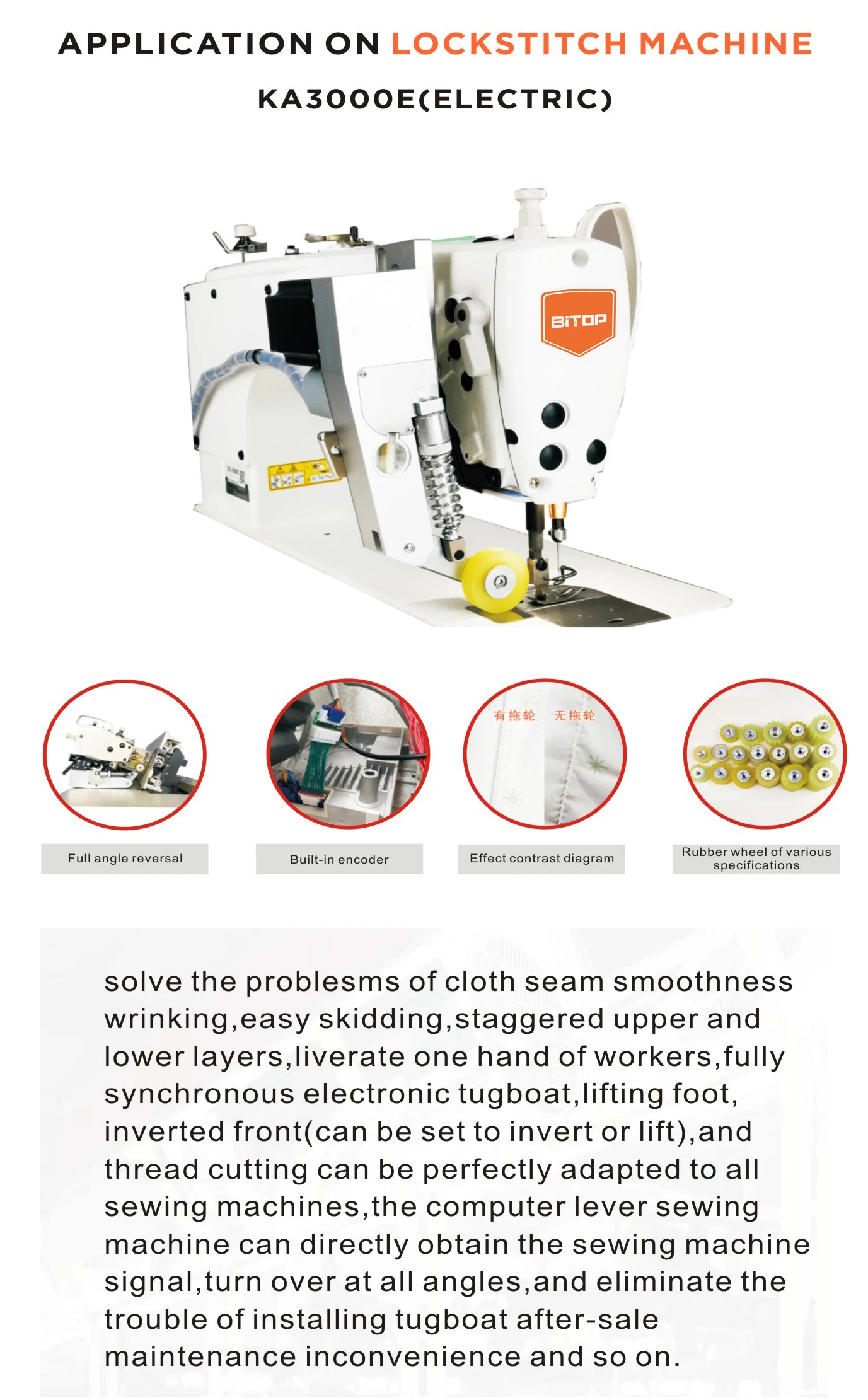 Bitop Electric Puller Attachment for Industrial Sewing Machines ...