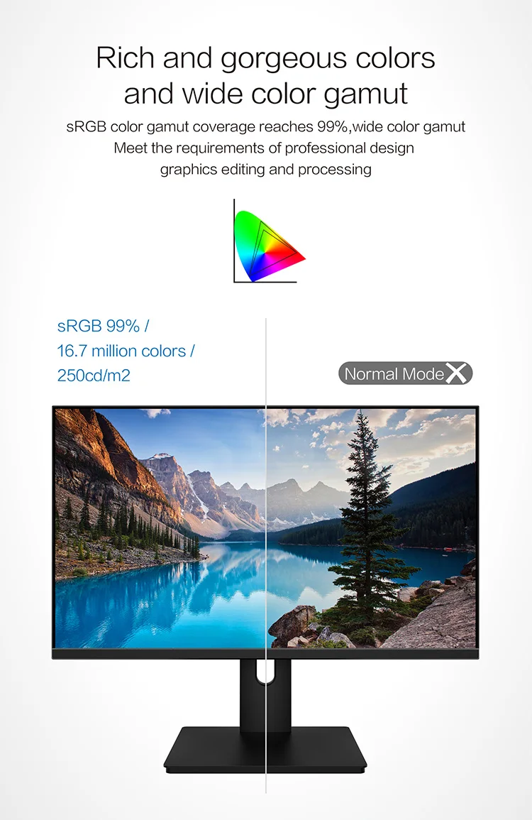 24 Inch Frameless Type-c Usb3.0 Desktop Monitor With Lifting Base 1080p ...