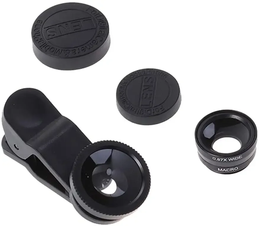 Universal 3 In1 Fish Eye Macro Wide Angle Mobile Phone Camera Lens Clip ...