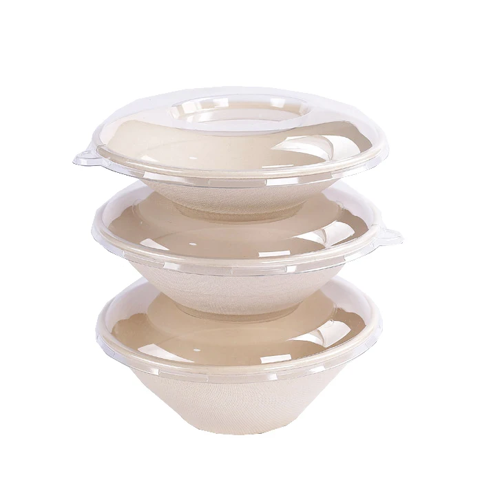 Free Sample 24/32/40oz Biodegradable Disposable Sugarcane Bagasse Salad ...