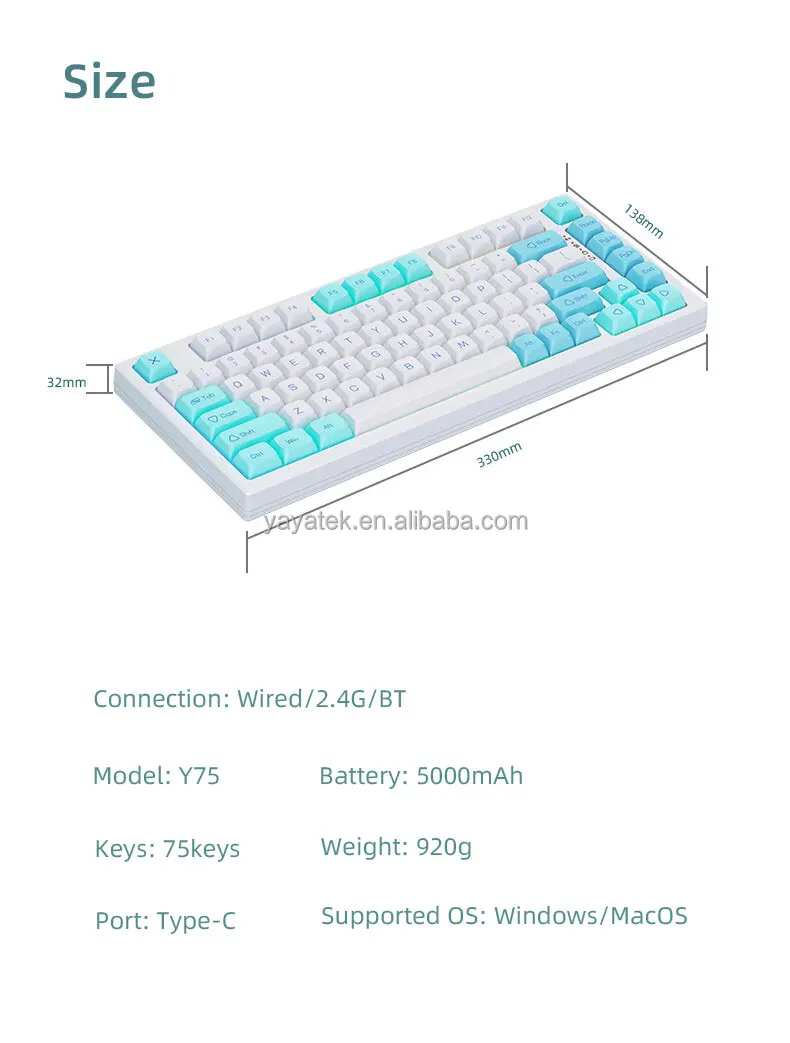 Wireless Rapid Trigger Keyboard Triple Connection Mode Magnetic ...