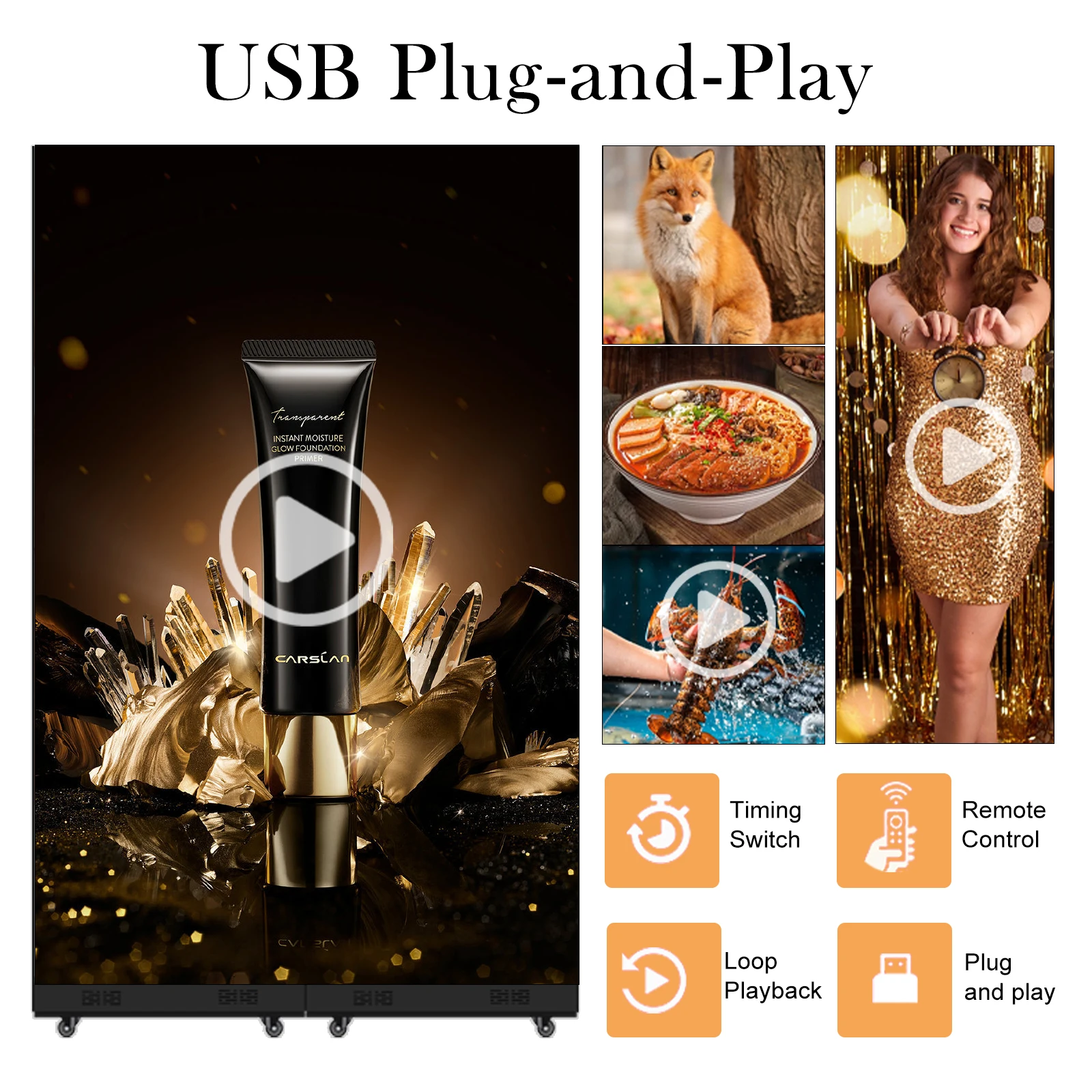LED Advertising Digital Billboard Poster Panel WiFi USB Floor Standing ...