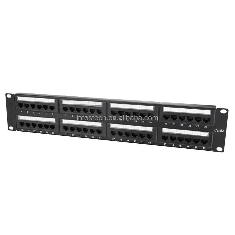 Renbao Shielded Patch Panel 48 Port 2u 19" Data Internet Cat6 Rj45 Rack ...