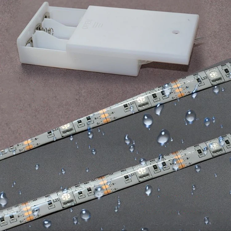 Hot Sale 5v Smd 5050 Battery Box Rgb 1m 2m Battery Powered Led Strip ...