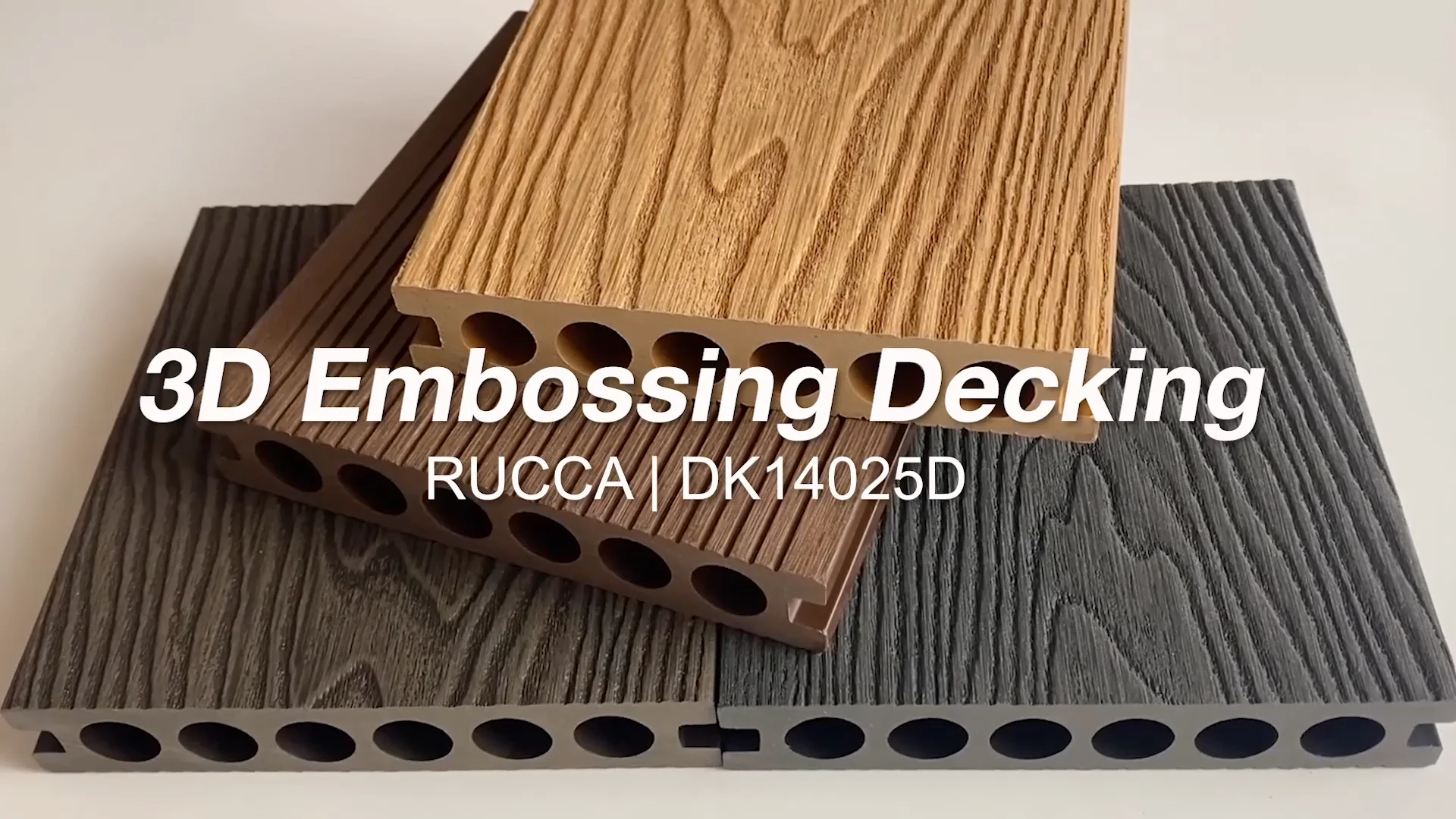Rucca New Technology Wpc 3d Embossed Composite 140*25mm Exterior Wpc Decking For Outdoor Floor ...