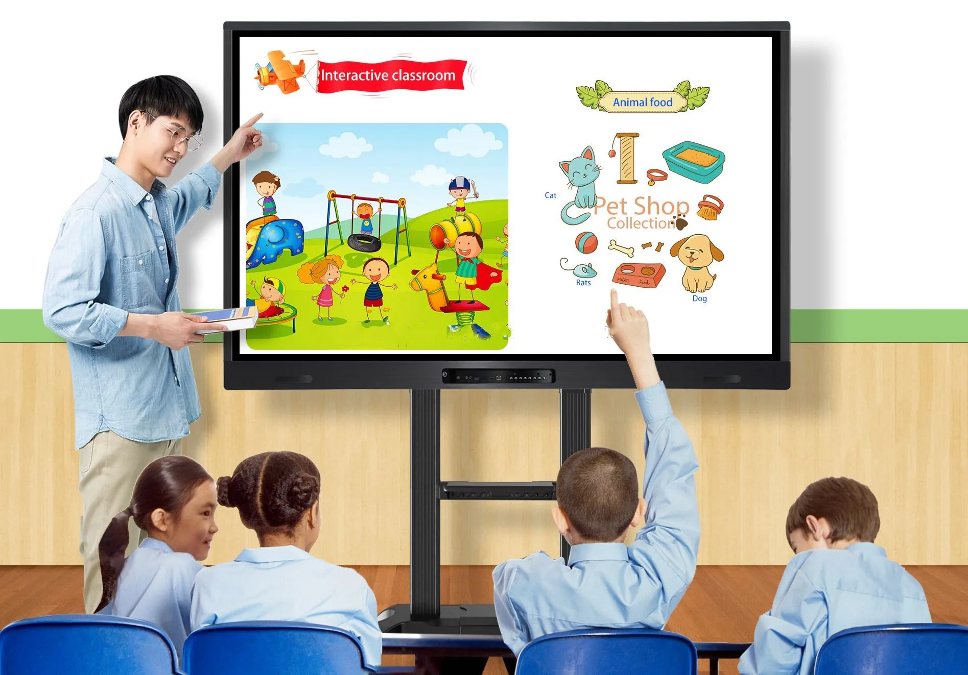 China Education Digital 55 65 75 85 98 100 Inch Interactive Flat Panel ...