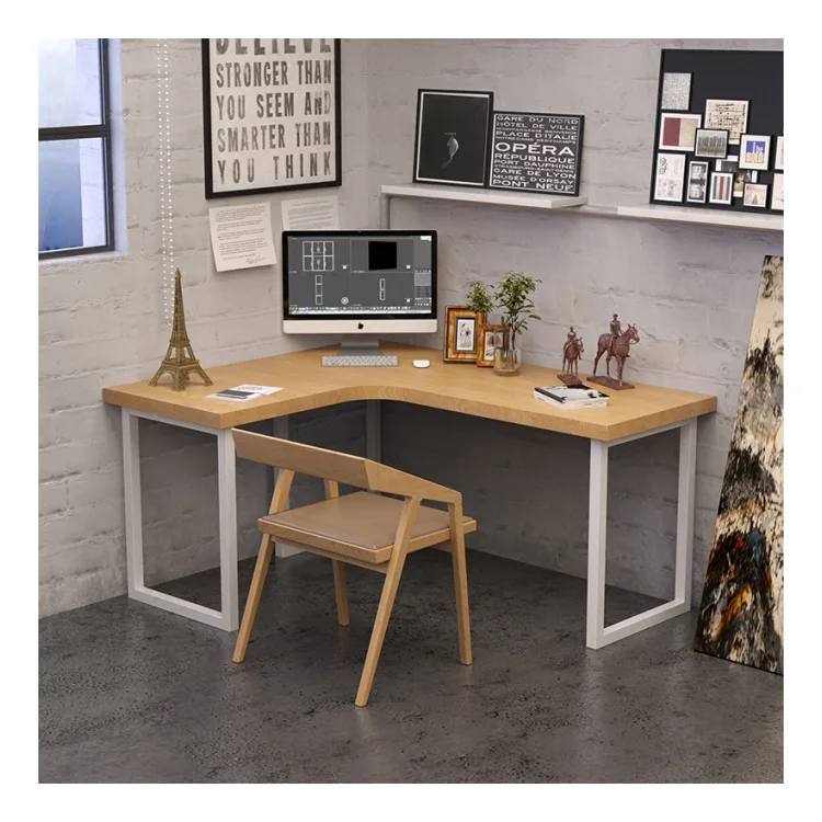 Solid wood corner desk corner computer desktop table home custom ...