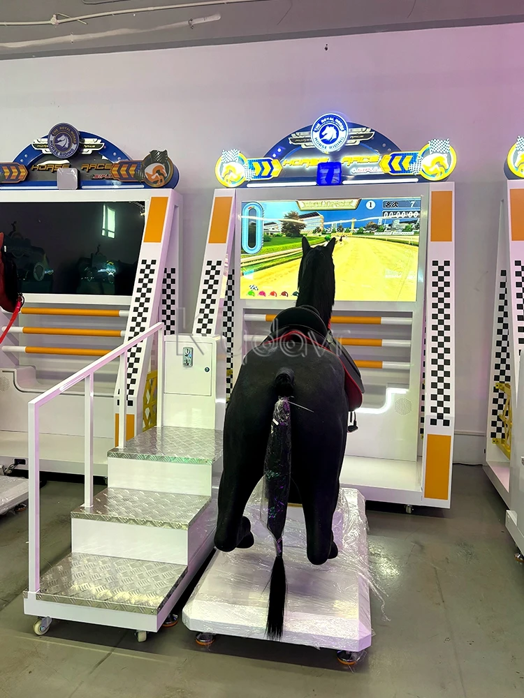 Amusement Park Carnival Electric Coin Operated Golden Sport Royal Horse ...