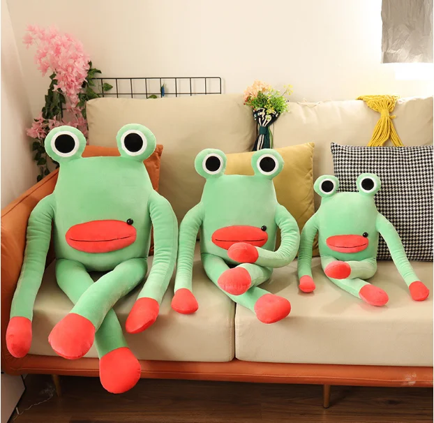 New Plush Cartoon Long Legged Frog Toy Doll Stuffed With Funny Sausage ...
