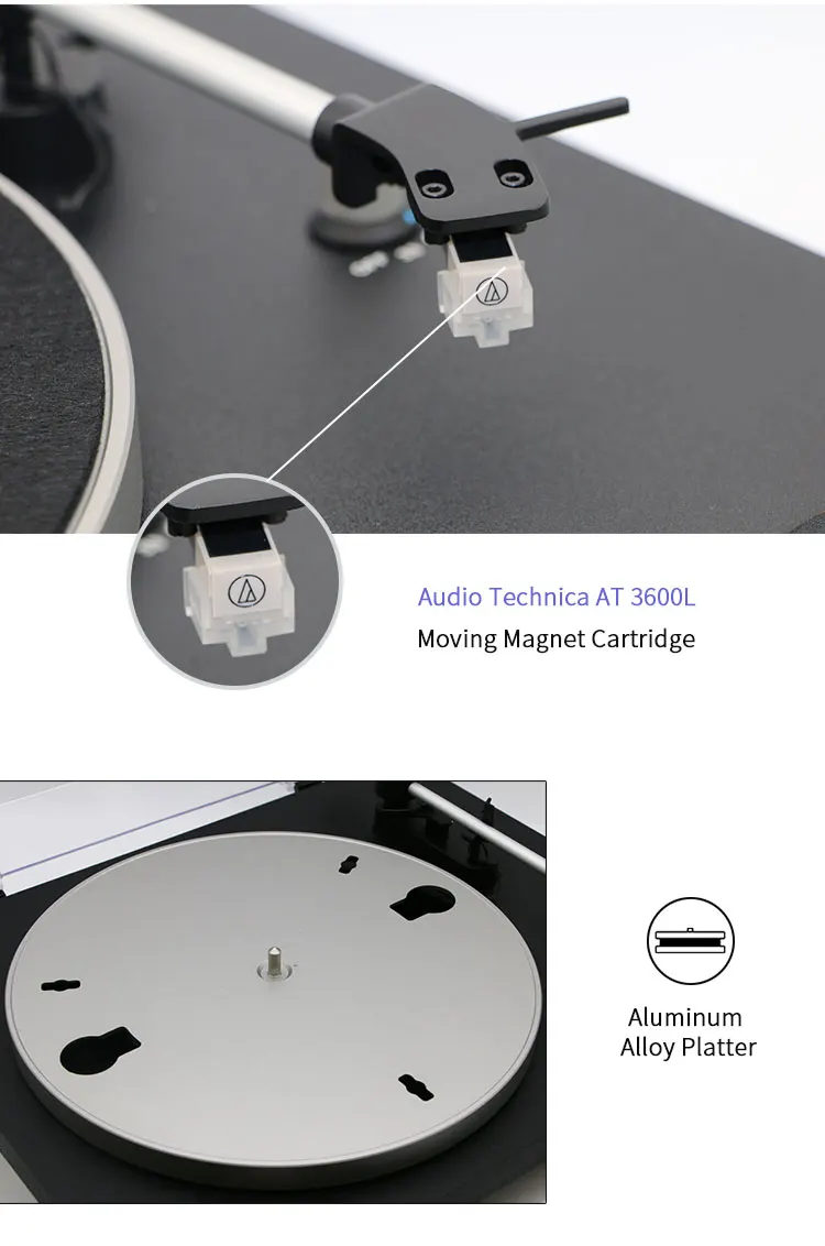 Leetac 3 Speed LP Record Player - High End Vinyl Turntable