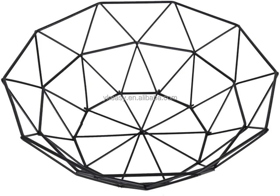 Modern Style Geometric Baskets For Storage Fruit Vegetables Bread Metal ...