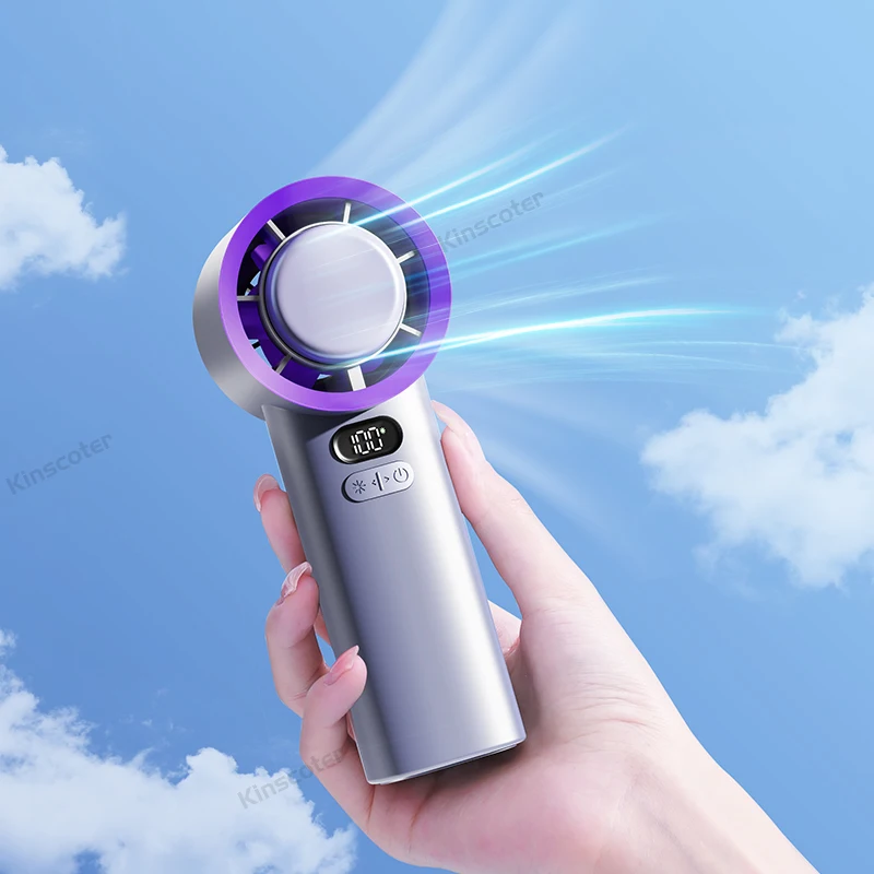 Outdoor 3600mah Handheld Portable Electric Fan High Speed Rechargeable ...