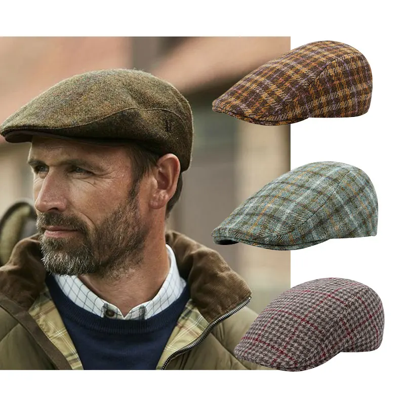 Custom Wool Blend Soft Duckbill Herringbone Hat 8-Panel Patchwork ...