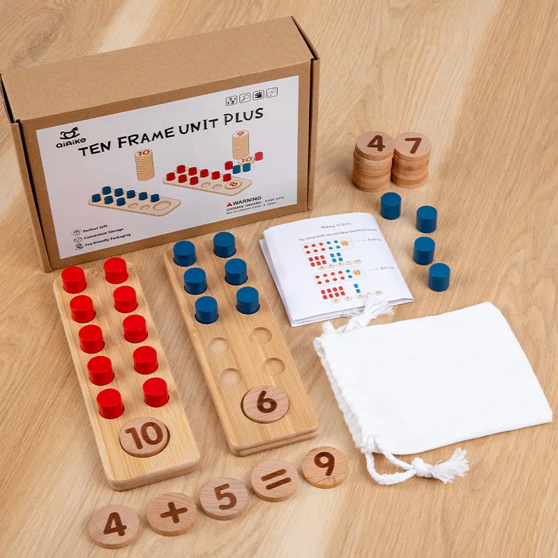 Ten Frames Board Counting Peg Kids Math Toy Montessori Educational ...