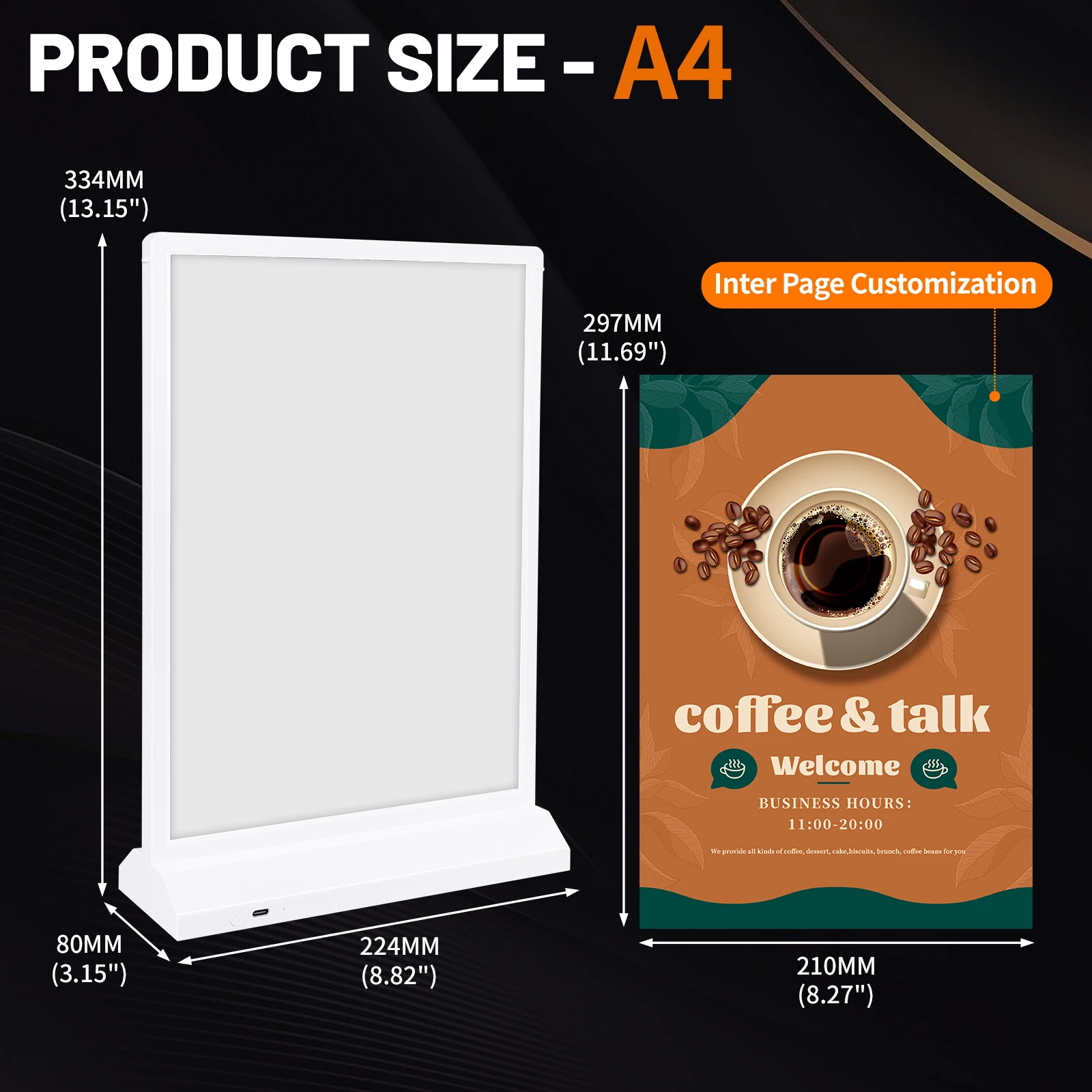 Kejea Kfc Cafe LED Card Holder Stand - Customizable Display