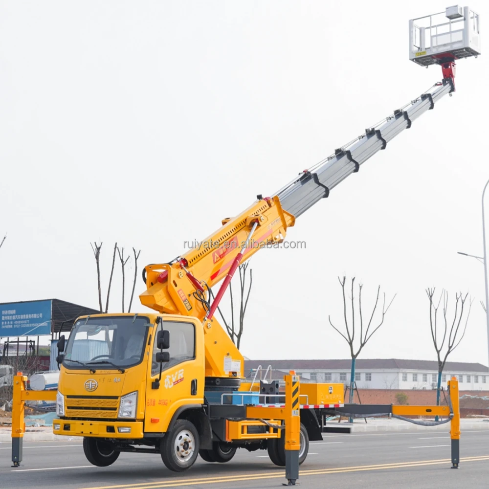 FAW Chassis 28 Meters Telescopic Aerial Work Pickup Truck for Work ...