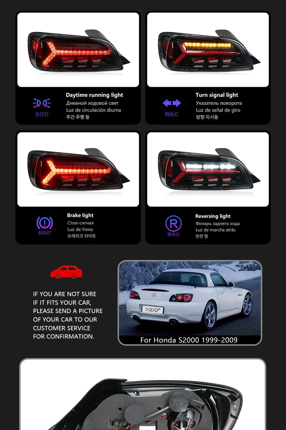 TYPY Dynamic Turn Signal LED Tail Lights Assembly Daytime Running Lamps ...