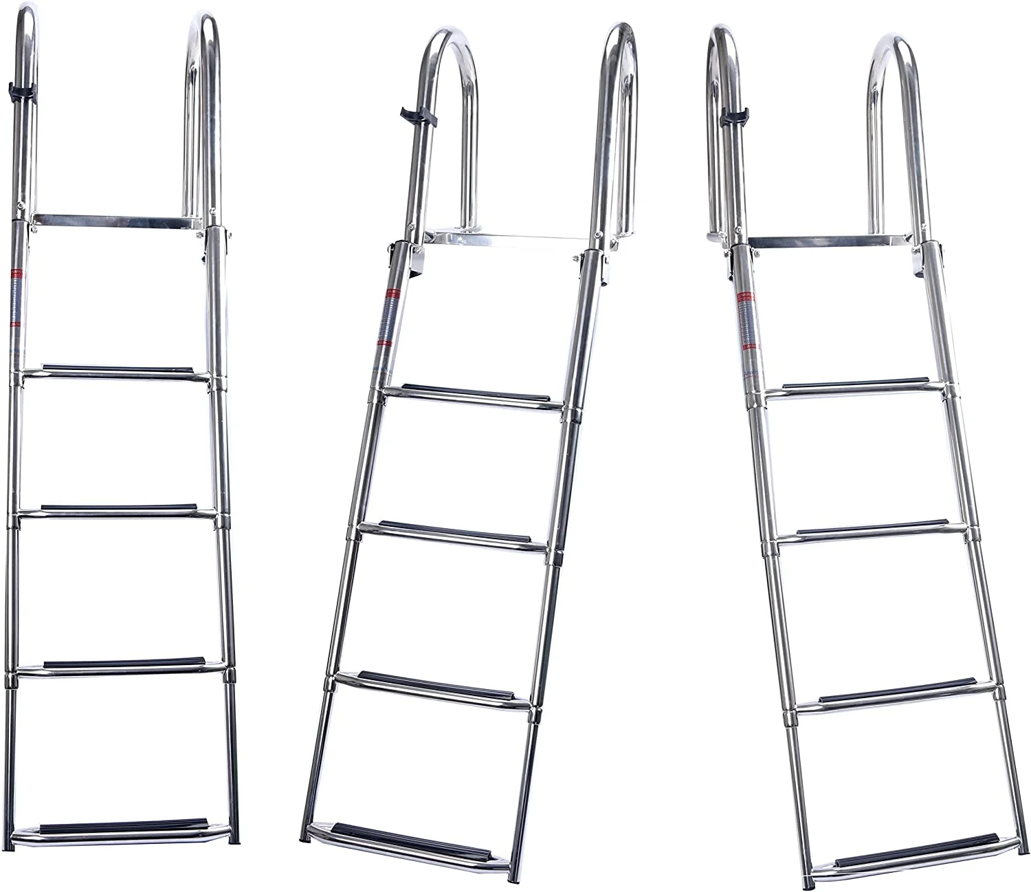 Marine Telescoping Stainless Steel Outboard Swim Ladder 4 Steps Boat ...