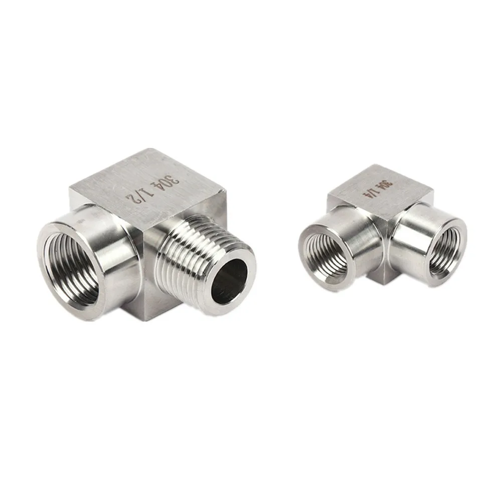 Stainless Steel High Pressure Elbow Npt1/2 Square Body Thickened 90 ...