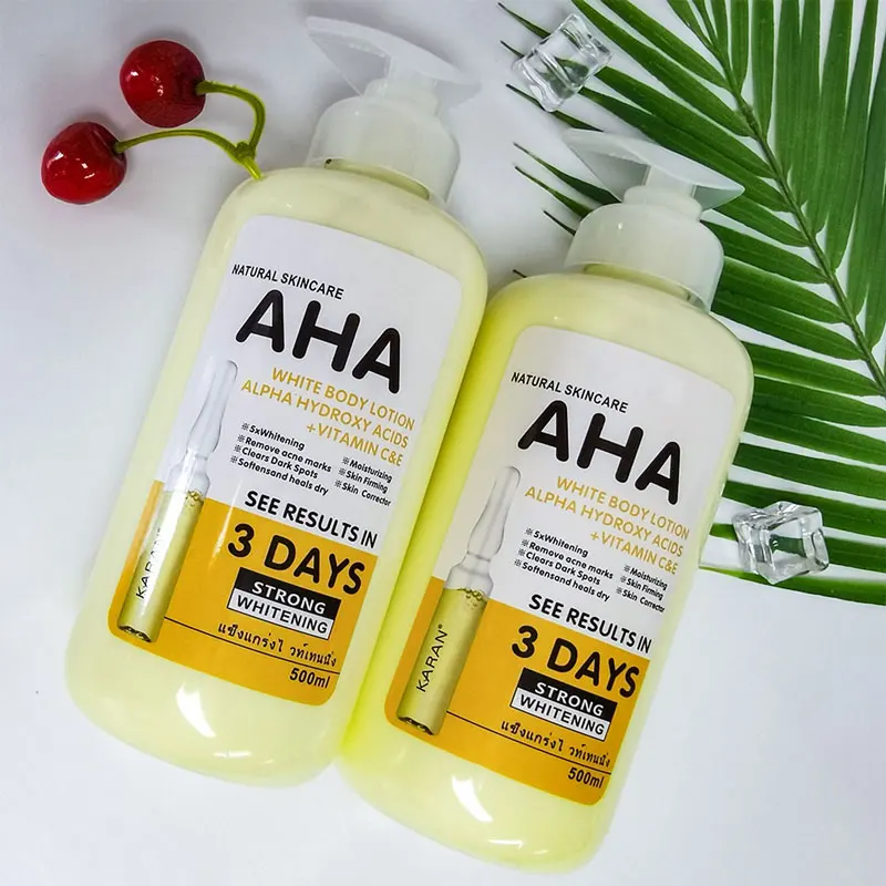 500ml AHA Fruit Acid Body Lotion VE Skin Brightening Moisturizing ...