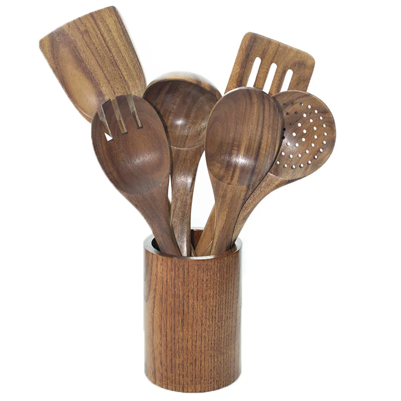 Wooden spatula log all-in-one cooking spatula long-handled spatula rice ...