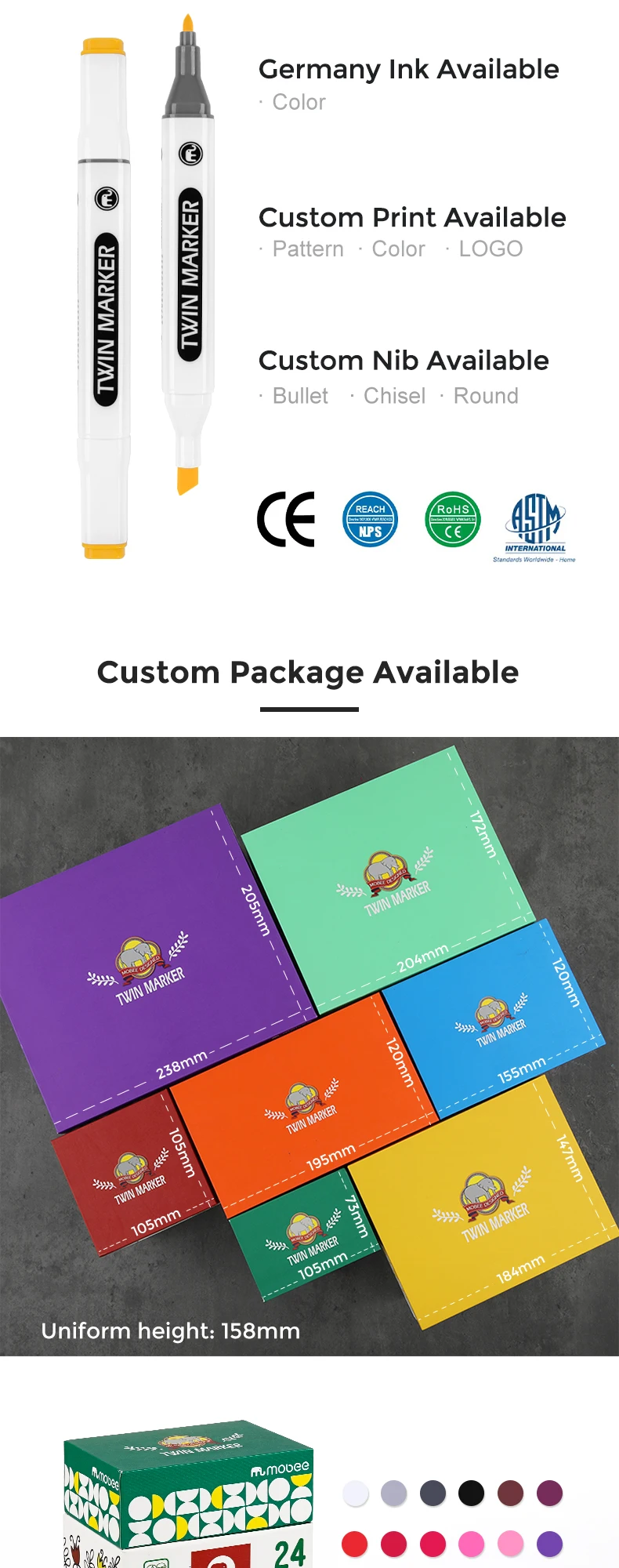 Mobee Art Markers - Versatile Dual Tip Pens for Creatives