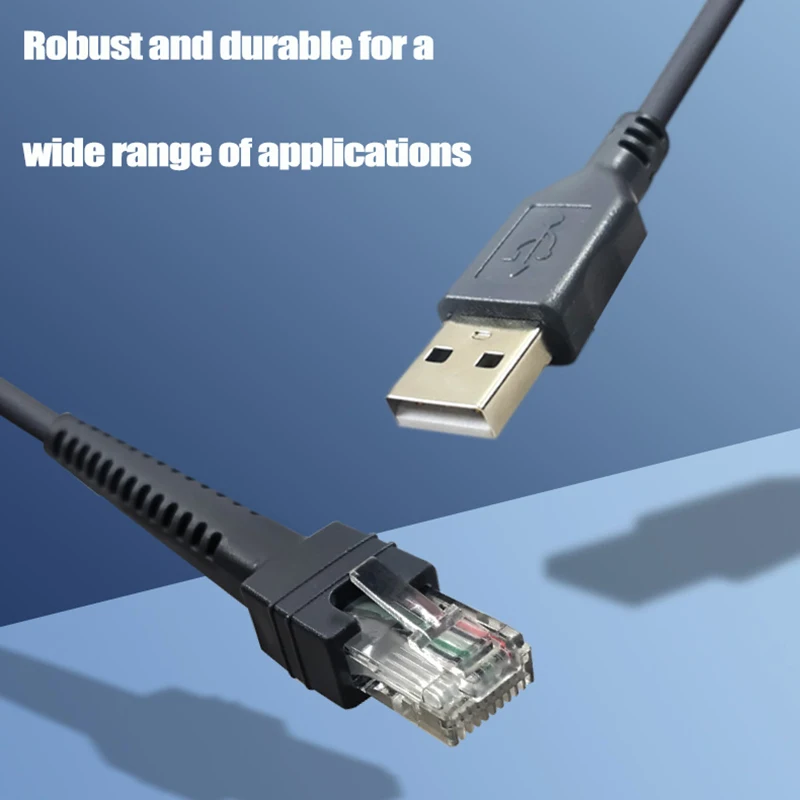 Spiral Retractable USB to RJ45 Cable for Symbol Moto Scanners