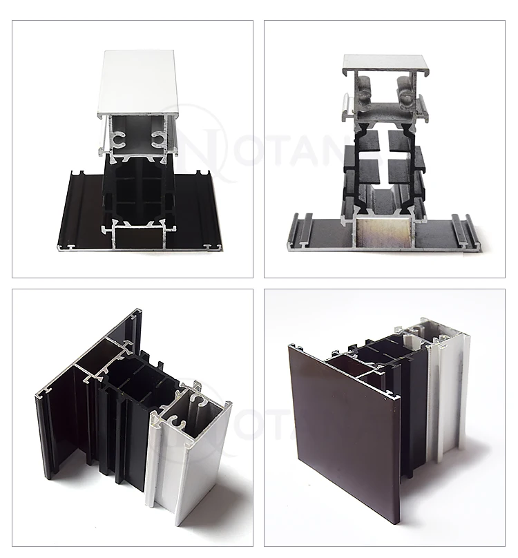 Aluminium Insulation Casement Windows Frames Profiles With Dual Color ...
