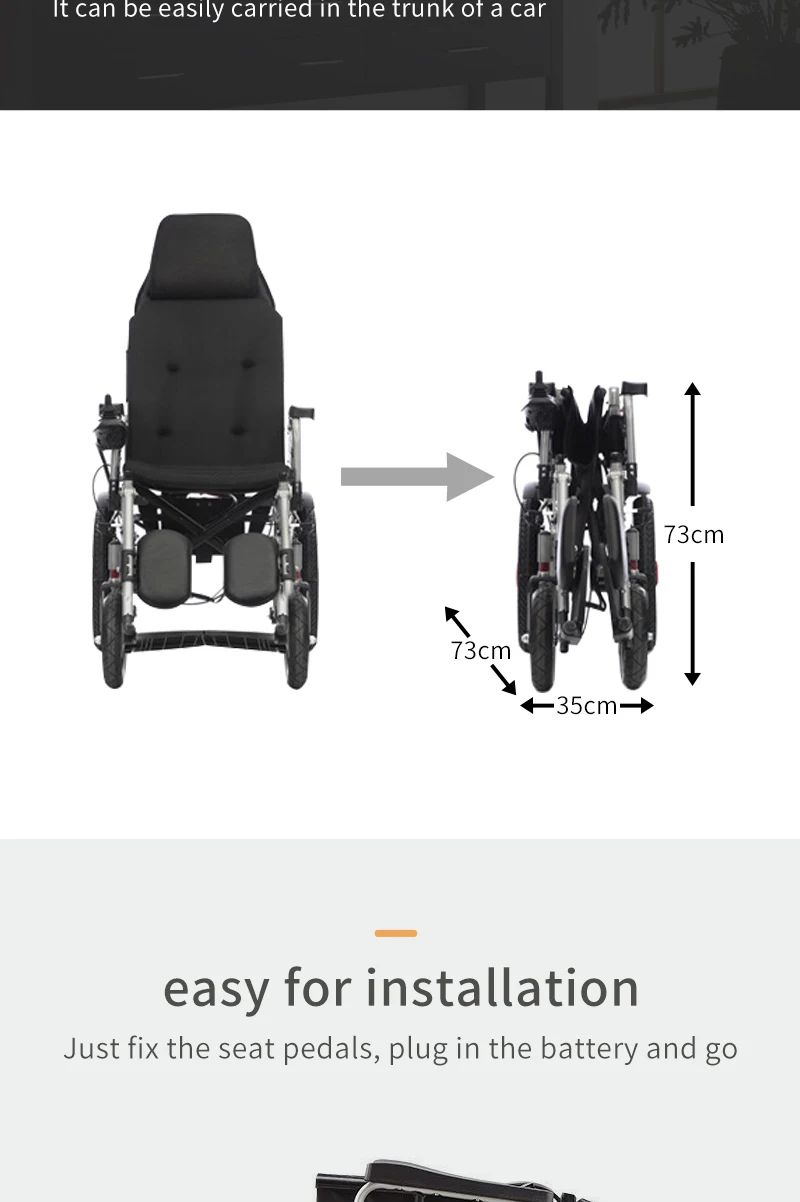 Folding Lightweight Portable Motorized Power Wheelchair