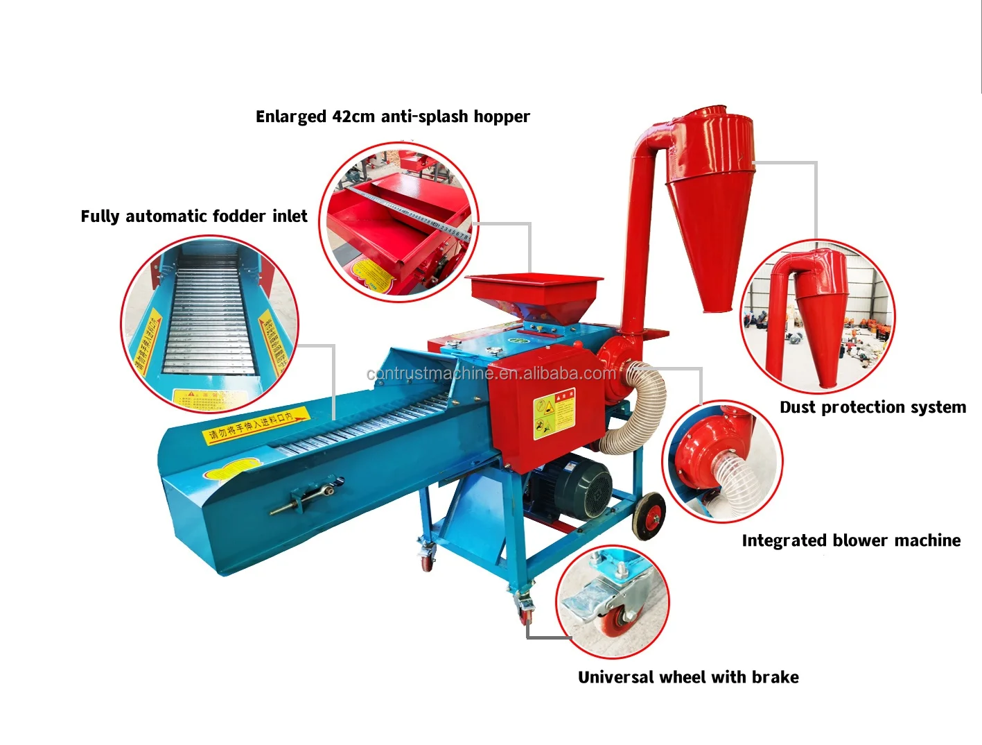 Factory 2tons /h Forage Silage Shredder Crusher Farm Hay Grass Chaff ...