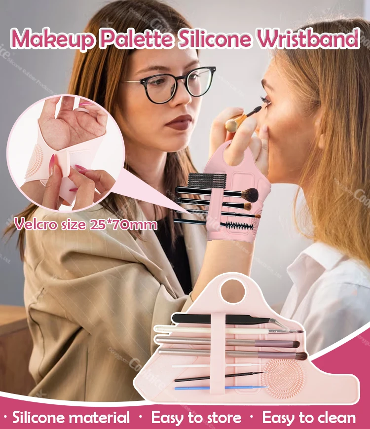 Multifunctional Makeup Hand Palette with Makeup Brush Storage Silicone ...