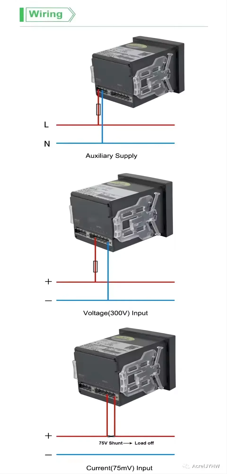 Acrel Ac Single Phase Ammeter Display Led With Rs485 Communication Amc48-ai/c Panel Mounted ...
