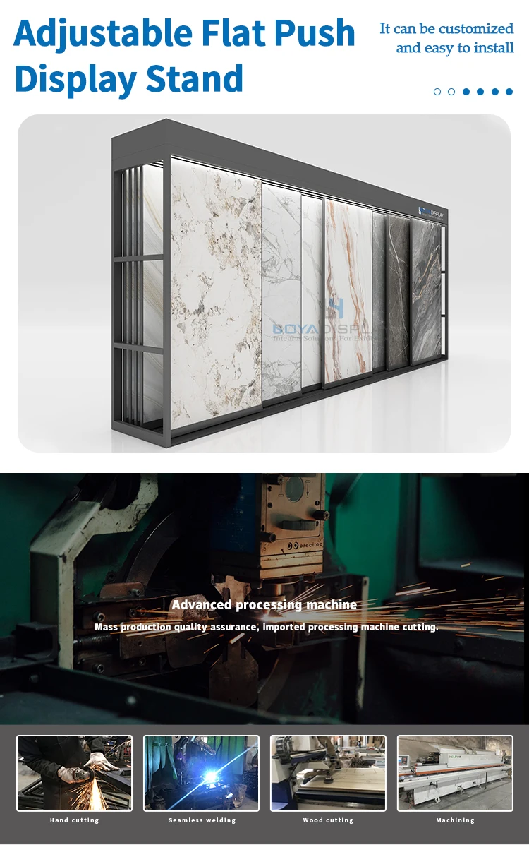 Customize Push-Pull Quartz Granite Sample Display Racks