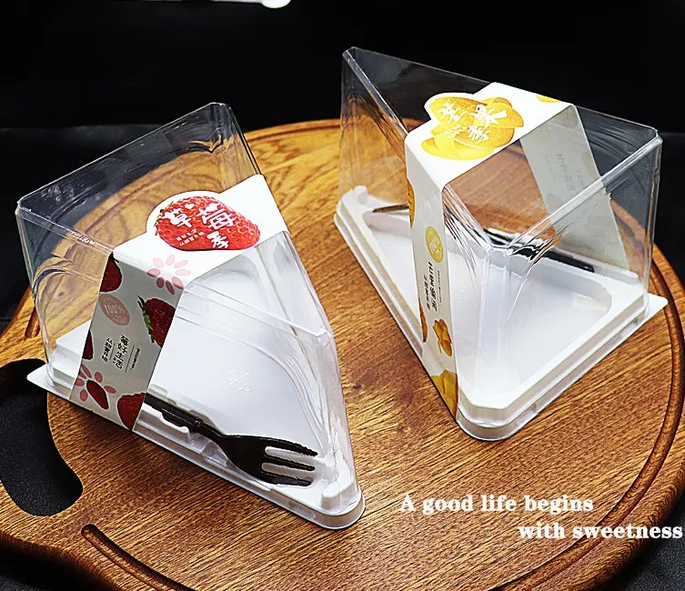 Clear Plastic Hinged Cake Slice Container - Economical & Customizable