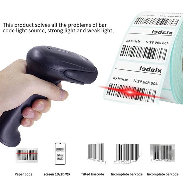 1D&2D Supermarket Handheld Barcode Bar Code Scanner Reader QR PDF417 2 ...