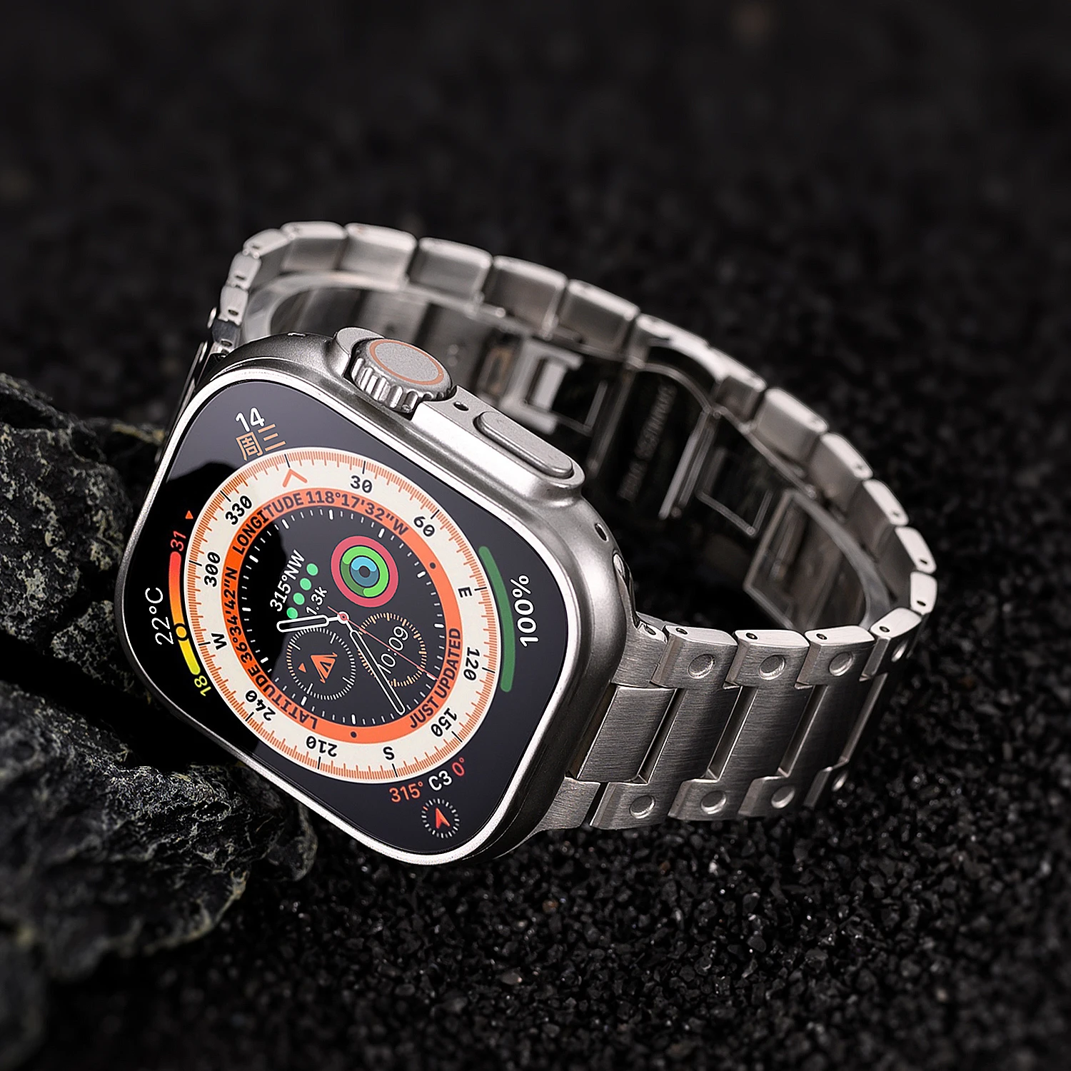 Custom Titanium Color Stainless Steel Watch Band for Apple Watch