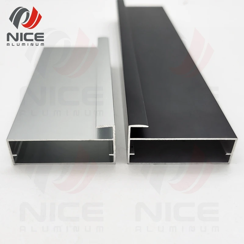 Matte Black Extruded Kitchen Cabinet Aluminum Frame