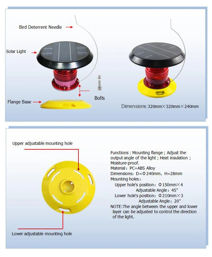 7~10nm 256 Iala Rhythms Buoy Navigation Lighting Solar Powered Led ...