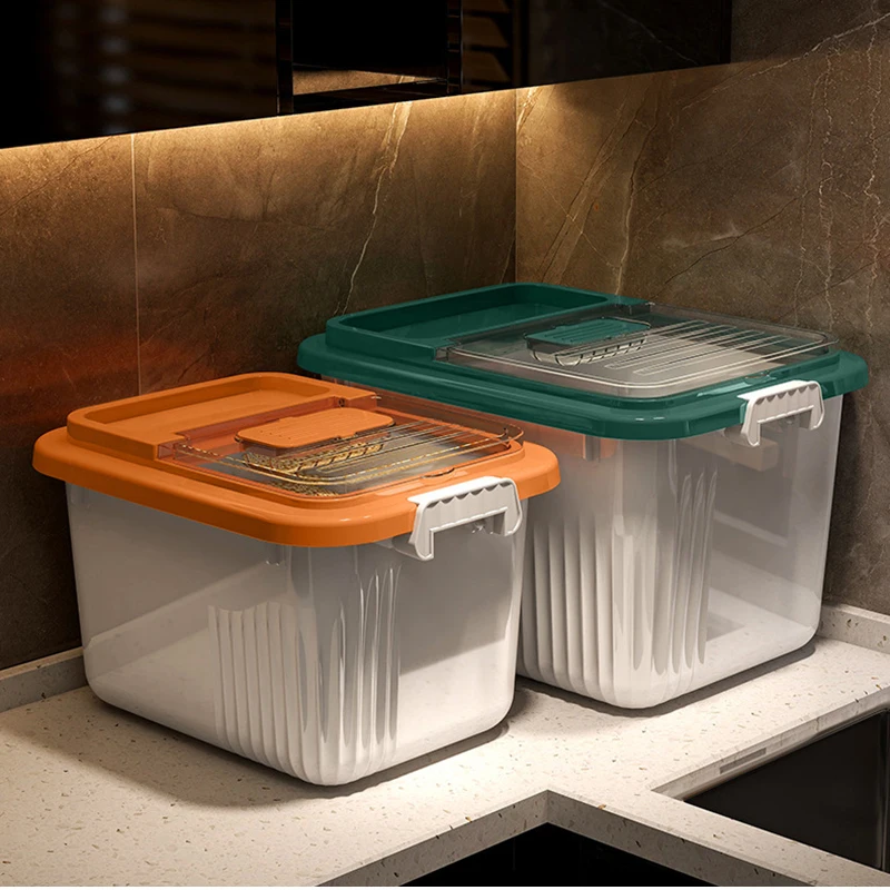 14kg Press The Rice Barrel Seal Moisture-proof Rice Storage Box Grain ...