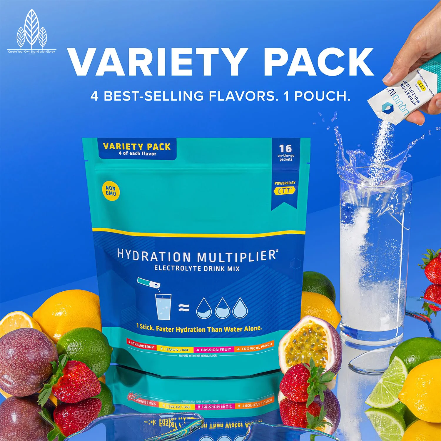 Hydration Multiplier Variety Pack 4 Flavors Lemon Lime Passion Fruit ...
