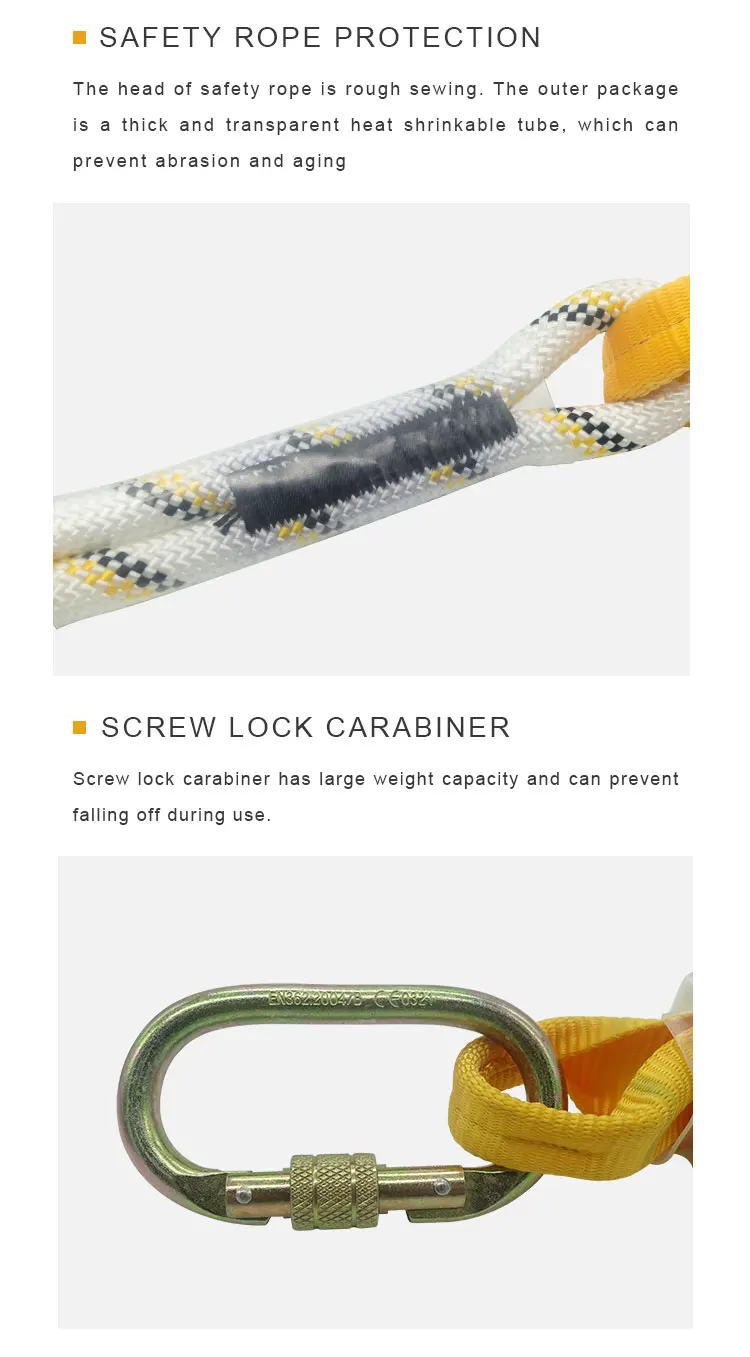 Ntr Personal Fall Protection Fall Arrest Double Rope Safety Lanyard ...