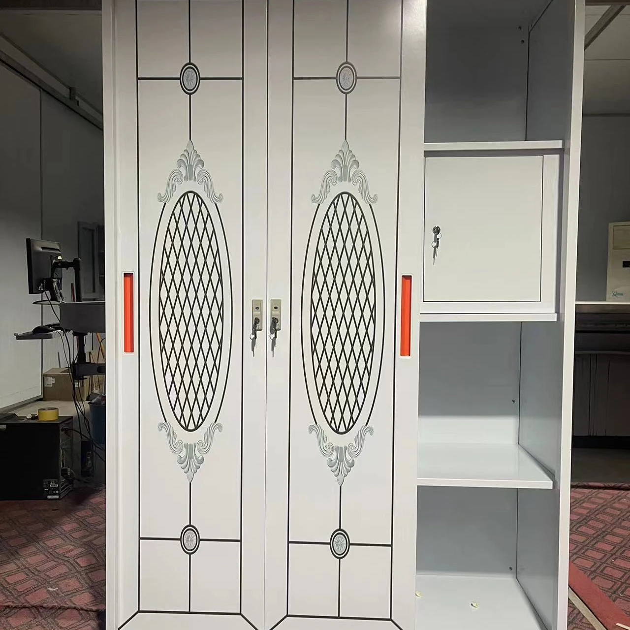 3 Door Malaysia Iron Wardrobe Metal Metallic Closet Cupboard Steel ...