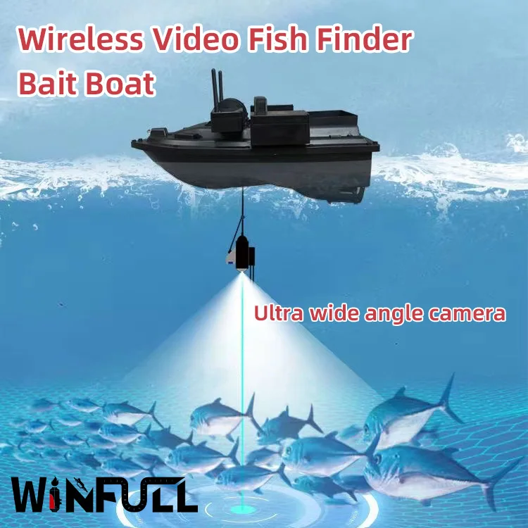 WINFULL Wireless Remote Control Fishing Feeder Video Fish Finder Bait ...