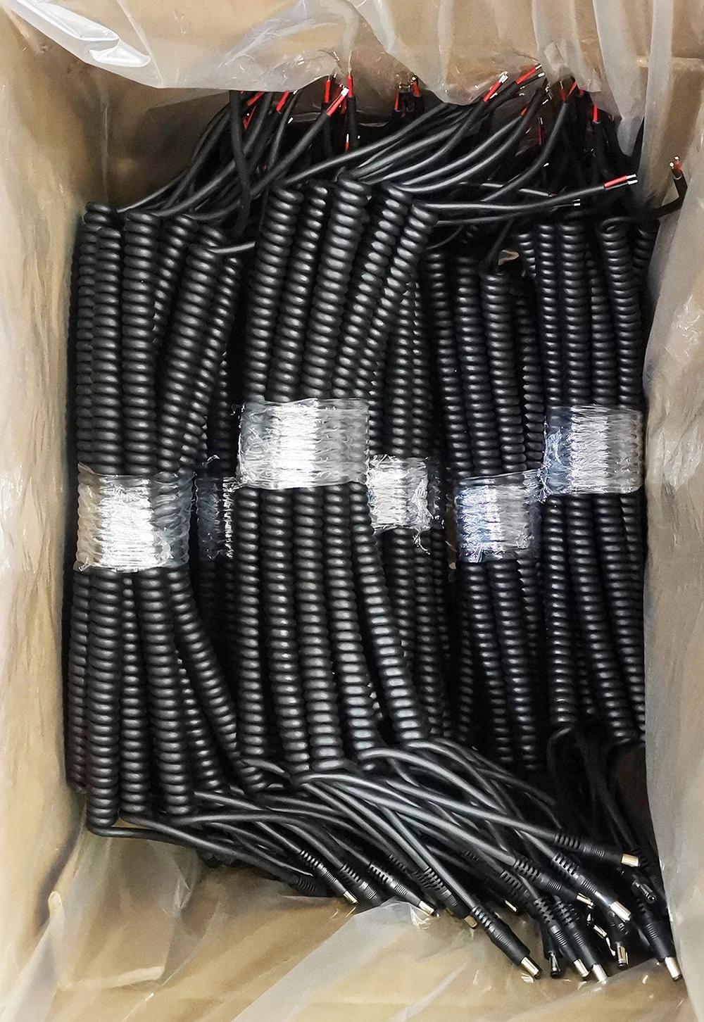 Custom Spring Coiled 2 Core Wire Cable Dc 5.5*2.1 5.5*2.5mm Jack Male ...